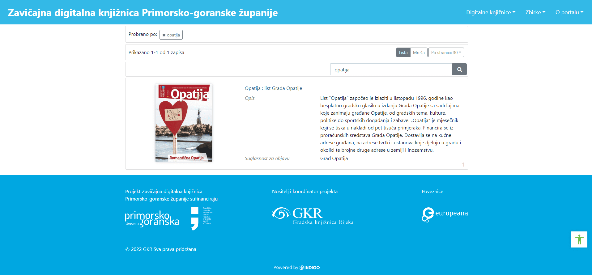 List „Opatija“ i „Liburnijski škabelini“ na portalu „Zavičajna digitalna knjižnica PGŽ“ | Grad ...